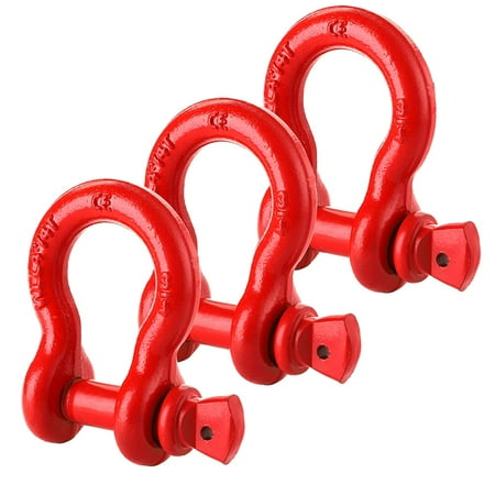 TESNN 3 Pack Shackles 3/4" D Ring Shackle Rugged Unbreakable 28.5 Ton ...