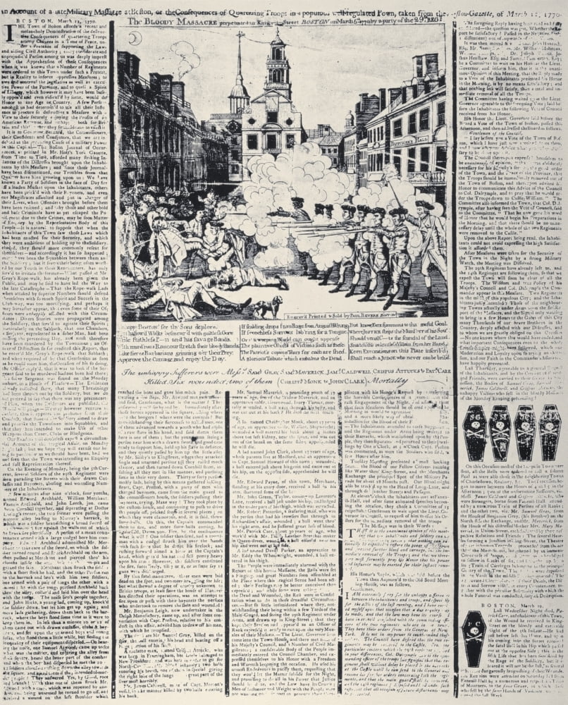 Boston Massacre 1770. Nan Account Of The Boston Massacre 5 March 1770 ...