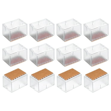 Ezprotekt Rectangle Furniture Leg Caps with Felt Floor Protectors for ...