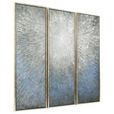 Silver Ice Textured Metallic Hand Painted Canvas Wall Art by Martin ...