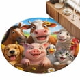 Cartoon Animal 3' Round Rug for Bathroom Accent Bedside Corner, Cow ...