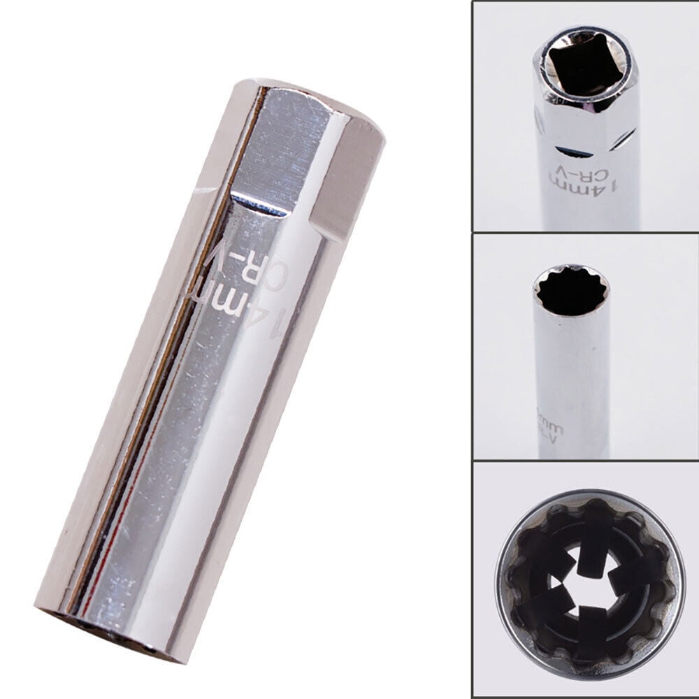 14mm Car Spark Plug Socket Wrench 12 Point Thin Wall 3/8" Drive Sleeve ...