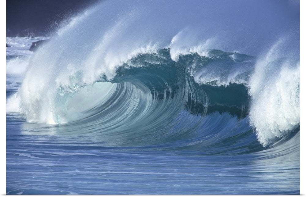 Great BIG Canvas | "Hawaii, Large Wave Curling" Art Print - 36x24 ...