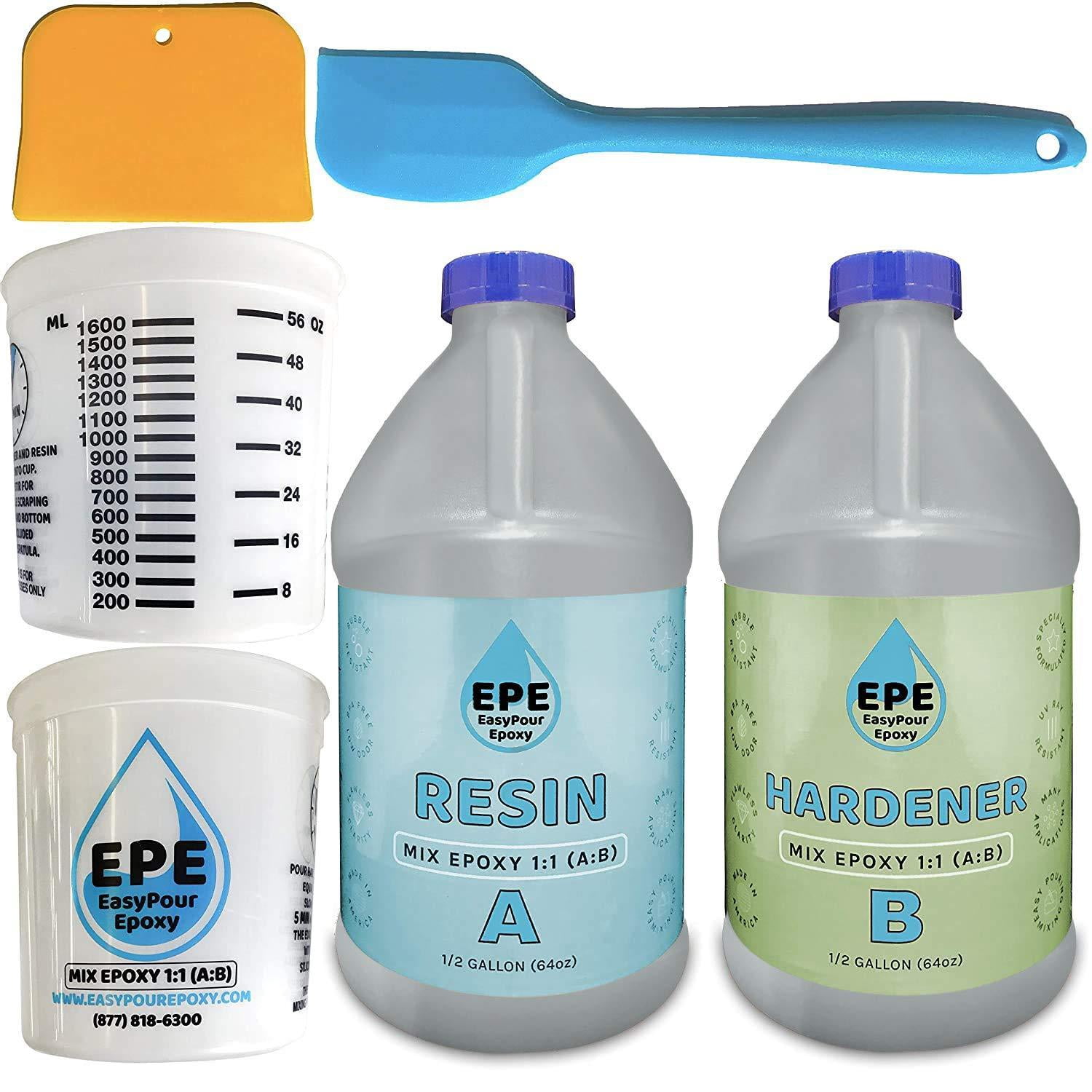 EasyPour Epoxy 1 Gallon Kit - Crystal Clear High Gloss Resin and ...