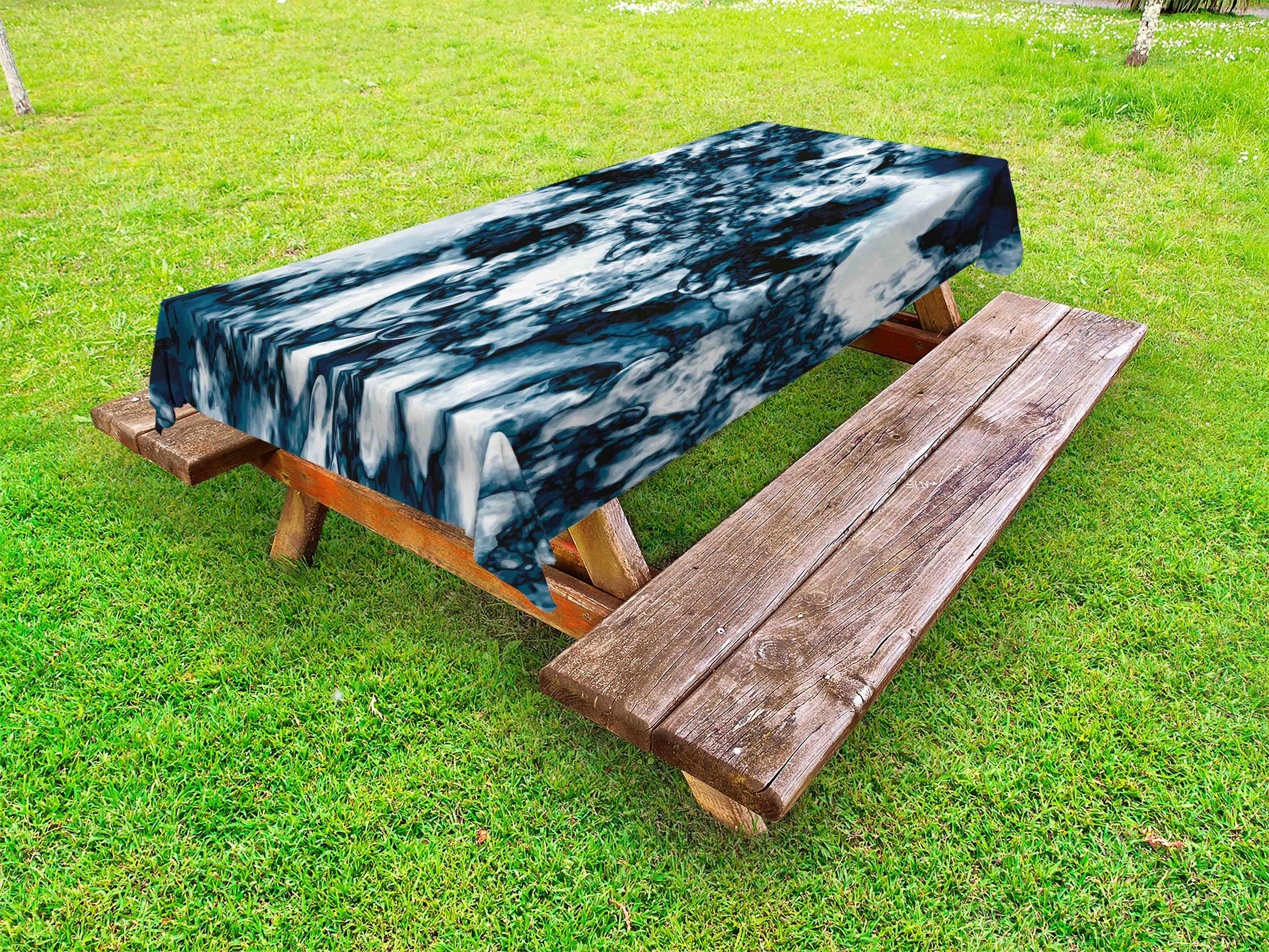 Marble Outdoor Tablecloth, Unusual Gemstone Onyx Rock Nature Pattern ...