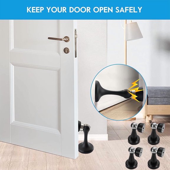JR Products 11145 Screen Door Stop / Handle - Black - Walmart.com