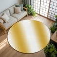 5ft Round Rug, Yellow Ombre Non-Skid Rubber Backing Large Area Rugs ...