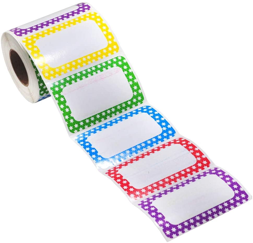 L Liked Stickers - Colors Plain Name Tag Labels With Perforated Line ...