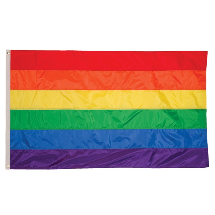In the Breeze 3 Foot by 5 Foot Rainbow Flag - Rainbow Grommet Flag with ...