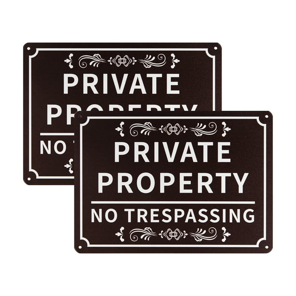 Shininglove 2 Pcs No Trespassing Signs Private Property Sign, 10"x 7 ...