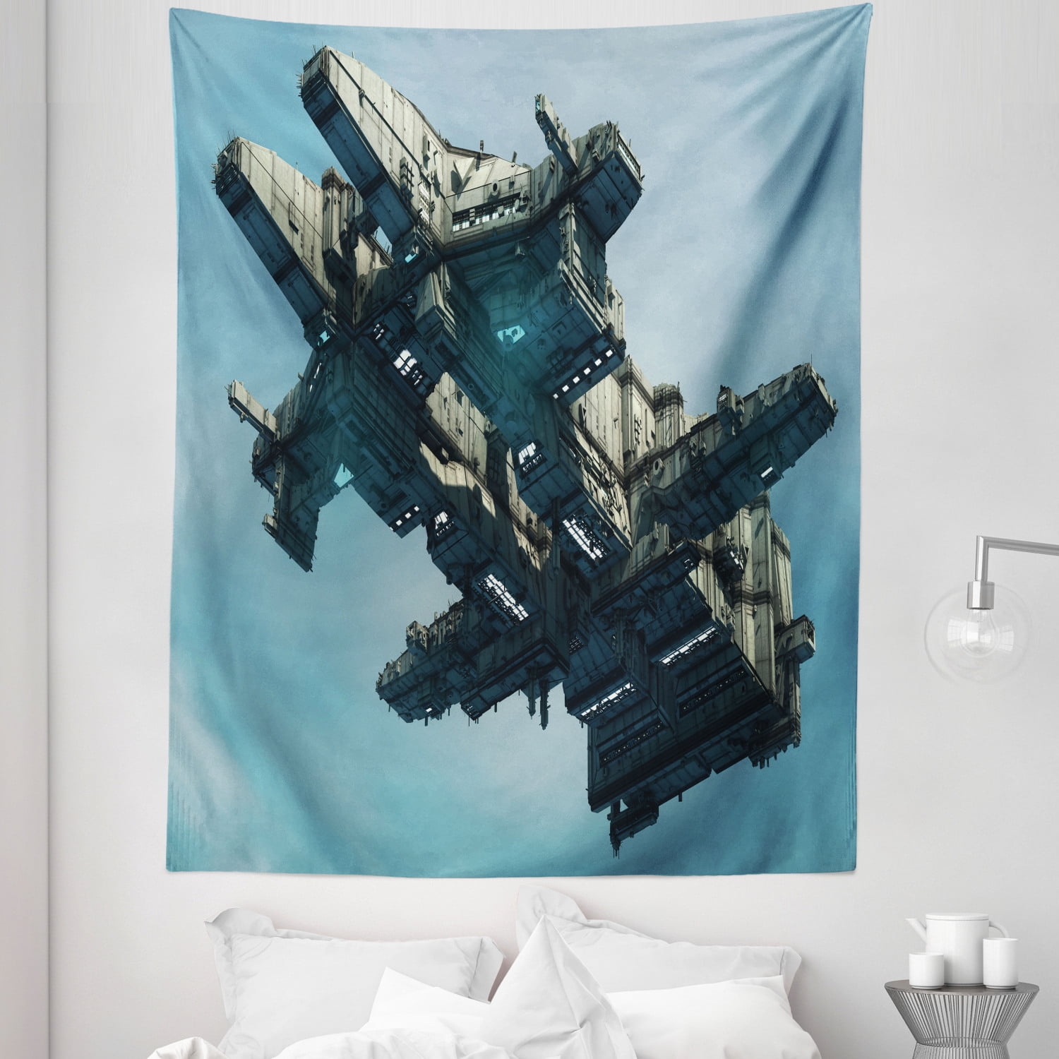 Fantasy Tapestry, Science Fiction Alien Ship Illustration ...