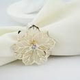 Worallymy Gold Flower Napkin Rings, Hollow Metal Serviette Buckle ...
