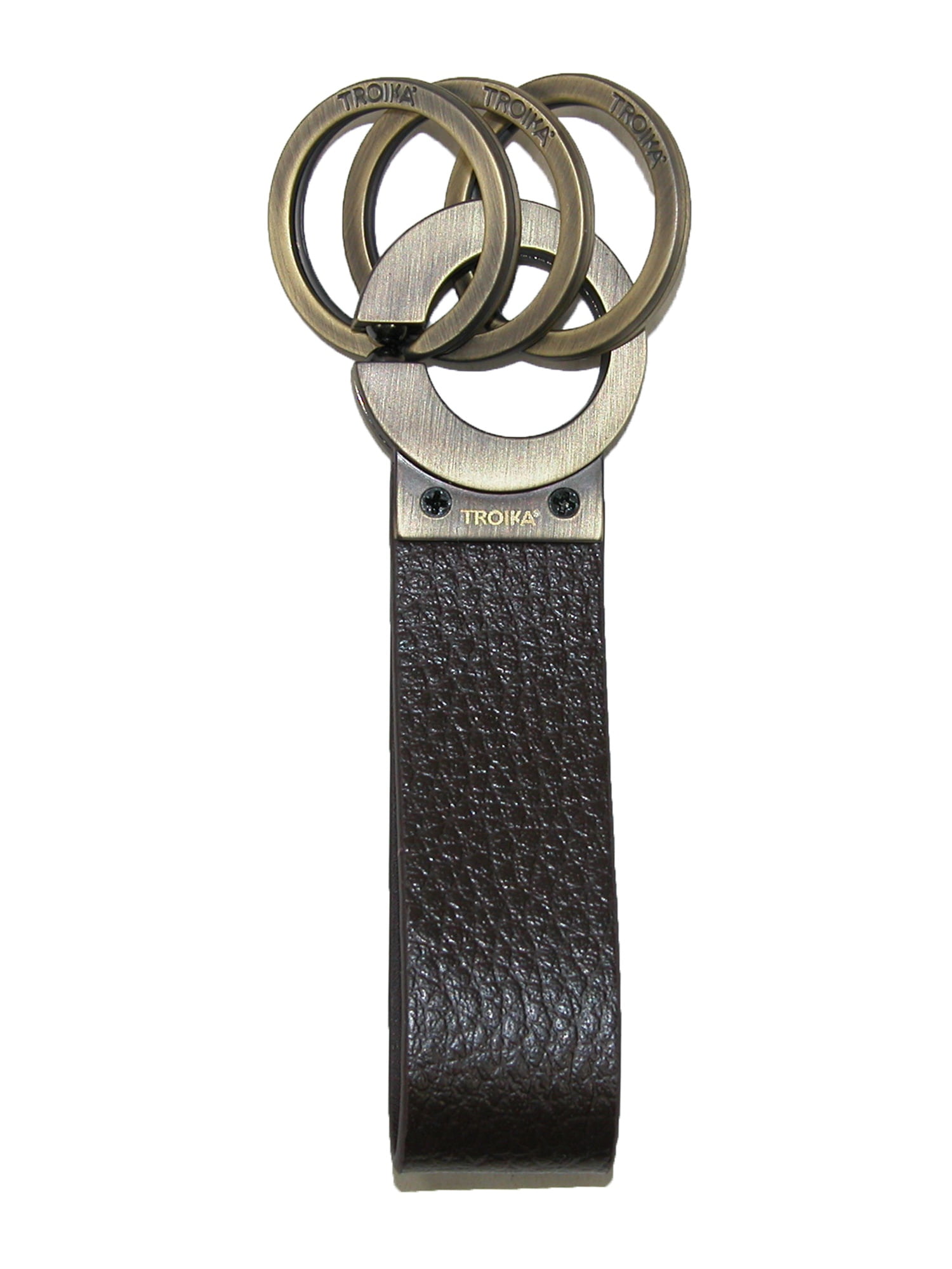 Leather Loop 3 Ring Key-Click Holder, Brown - Walmart.com