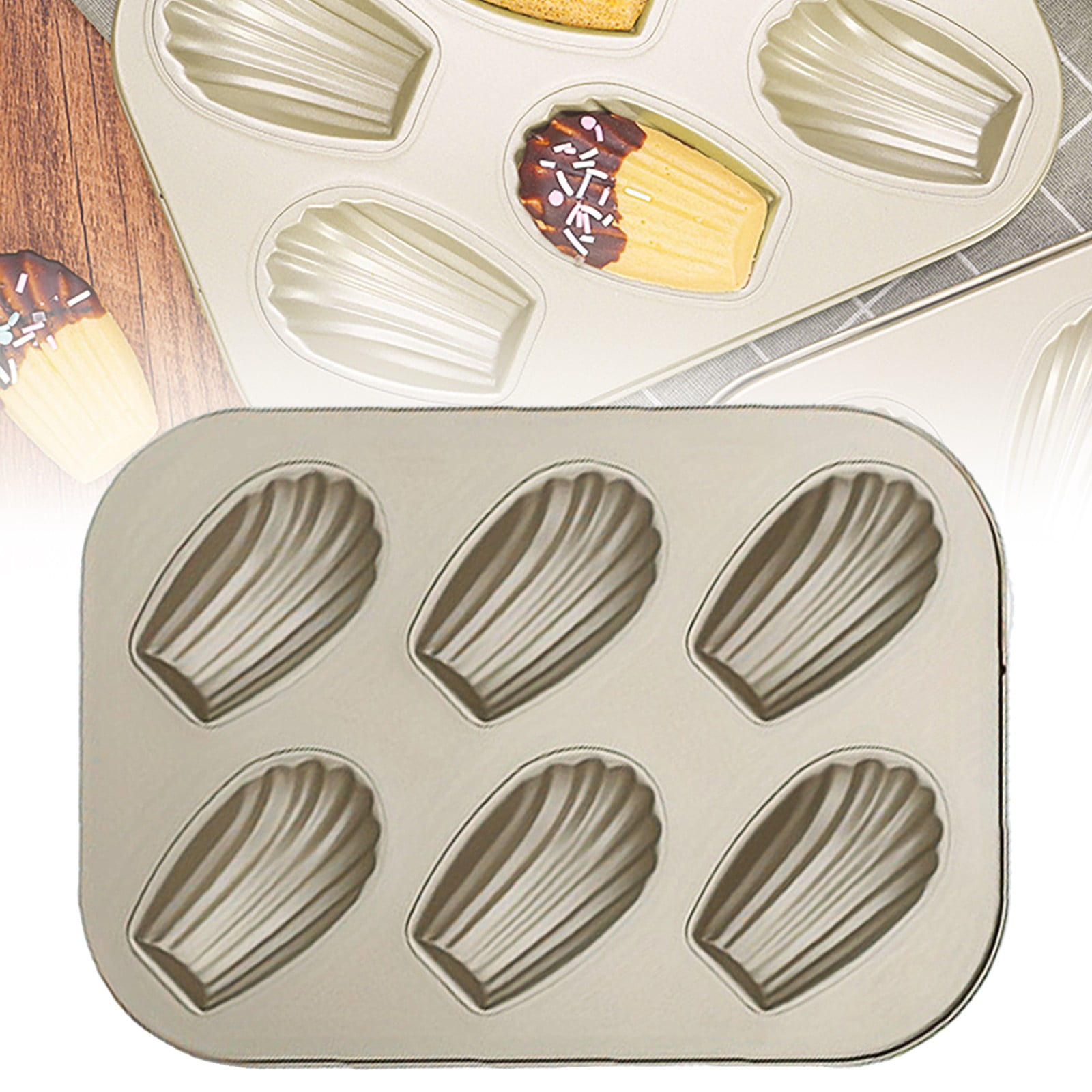 Click here for Yuehao Nonstick Madeleine Pan 1 Pack 6-Cavity Heav... prices
