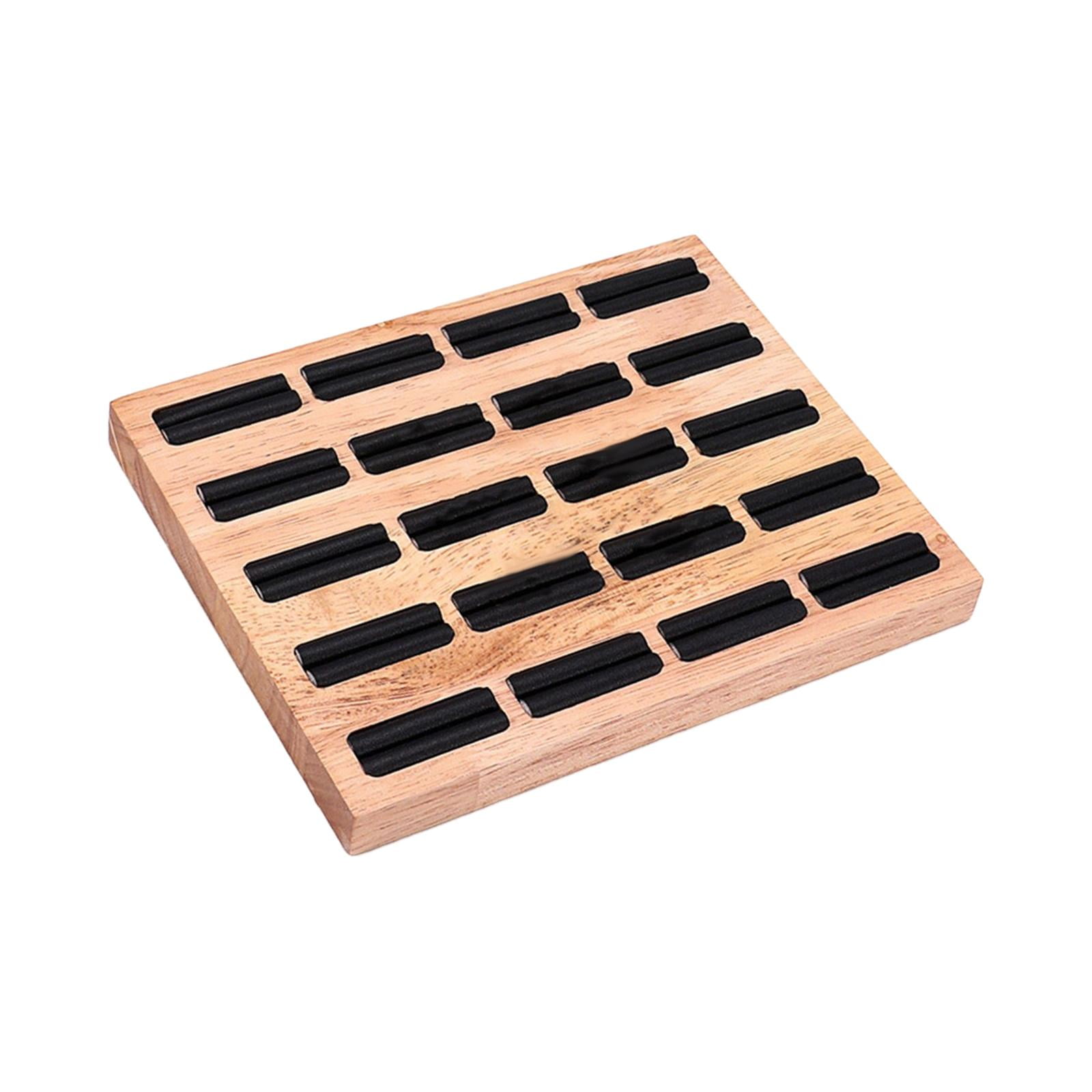 20 Slots Tray Decoration Wood Multifunctional Jewelry Display Sheet ...