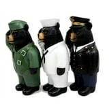 USA Sailor Pilot & Admiral Saluting Bear Figurine Uniformed Service ...