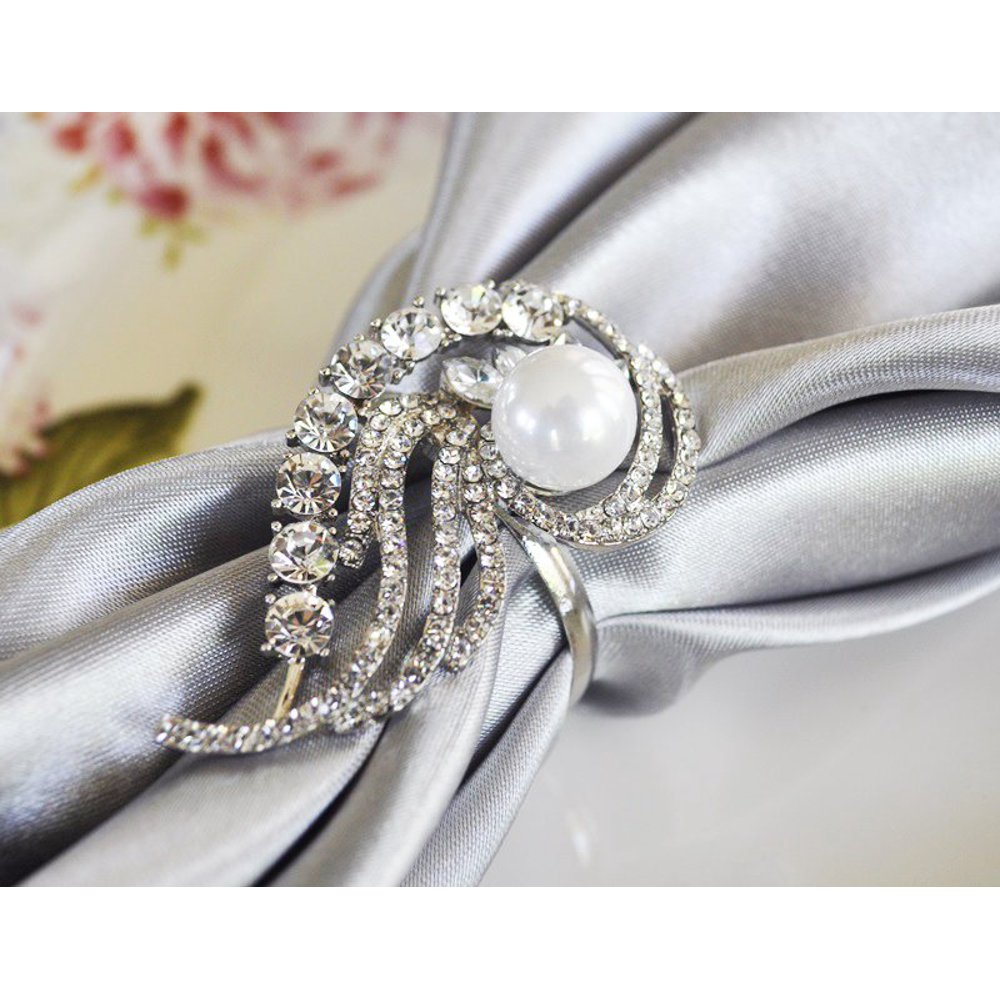 Wedding Linens Inc. (12pcs) Rhinestone Napkin Ring for Wedding, Events ...