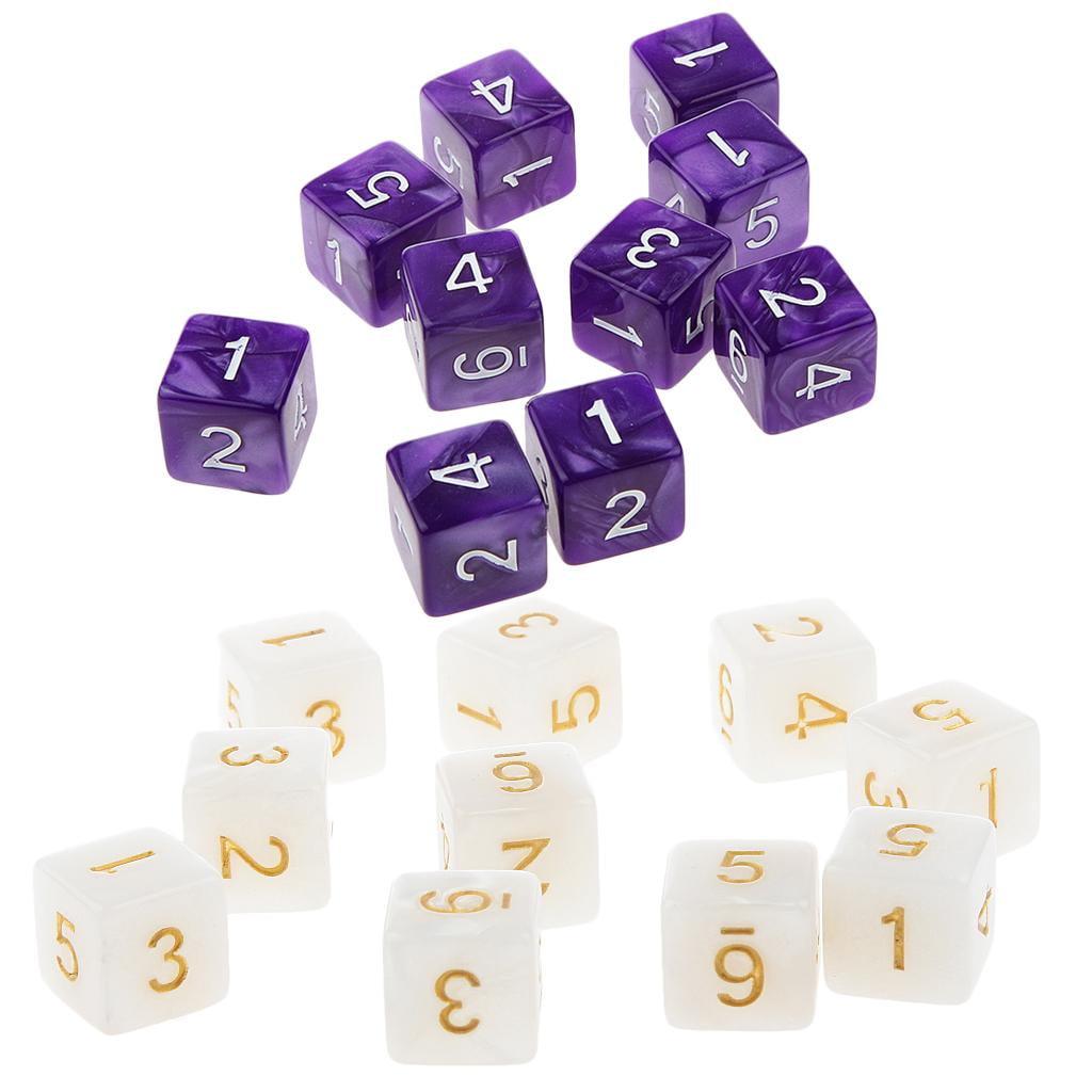Dados Numeral D6 Baoblaze Dado de 6 Caras de Acrílico Juego de 20 ...