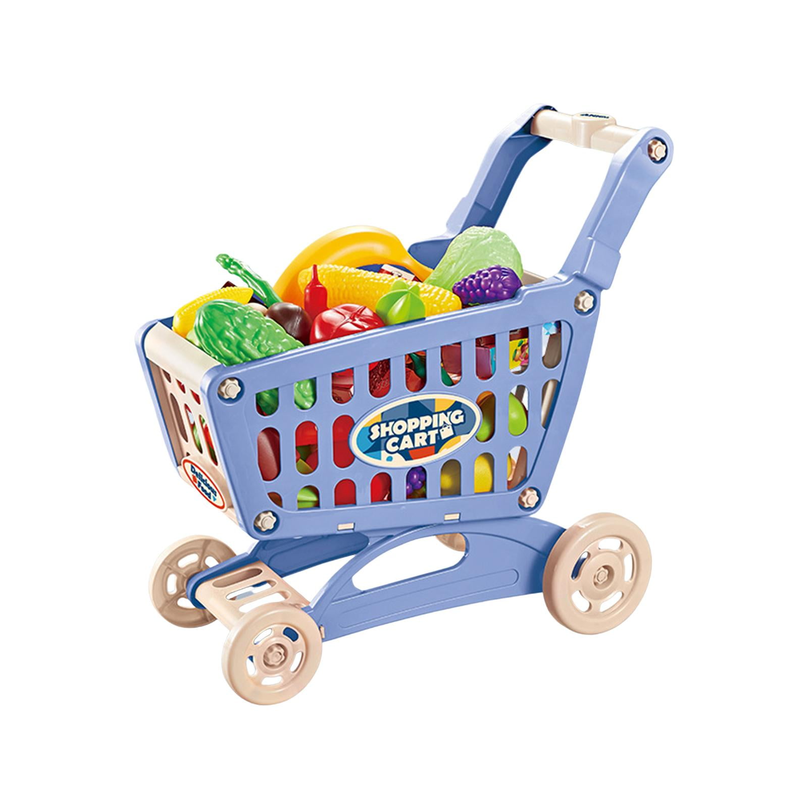Bunblic Grocery Carts Toy Supermarket Handcart Toy Role Play Pretend Play Trolley Play Set Kids Shopping Cart For Toys Kitchen Accessory Desk Deco