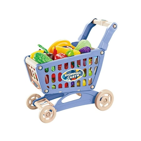 Trolley Play Set Grocery Carts Toy 18.50'' with Food Accessory ...