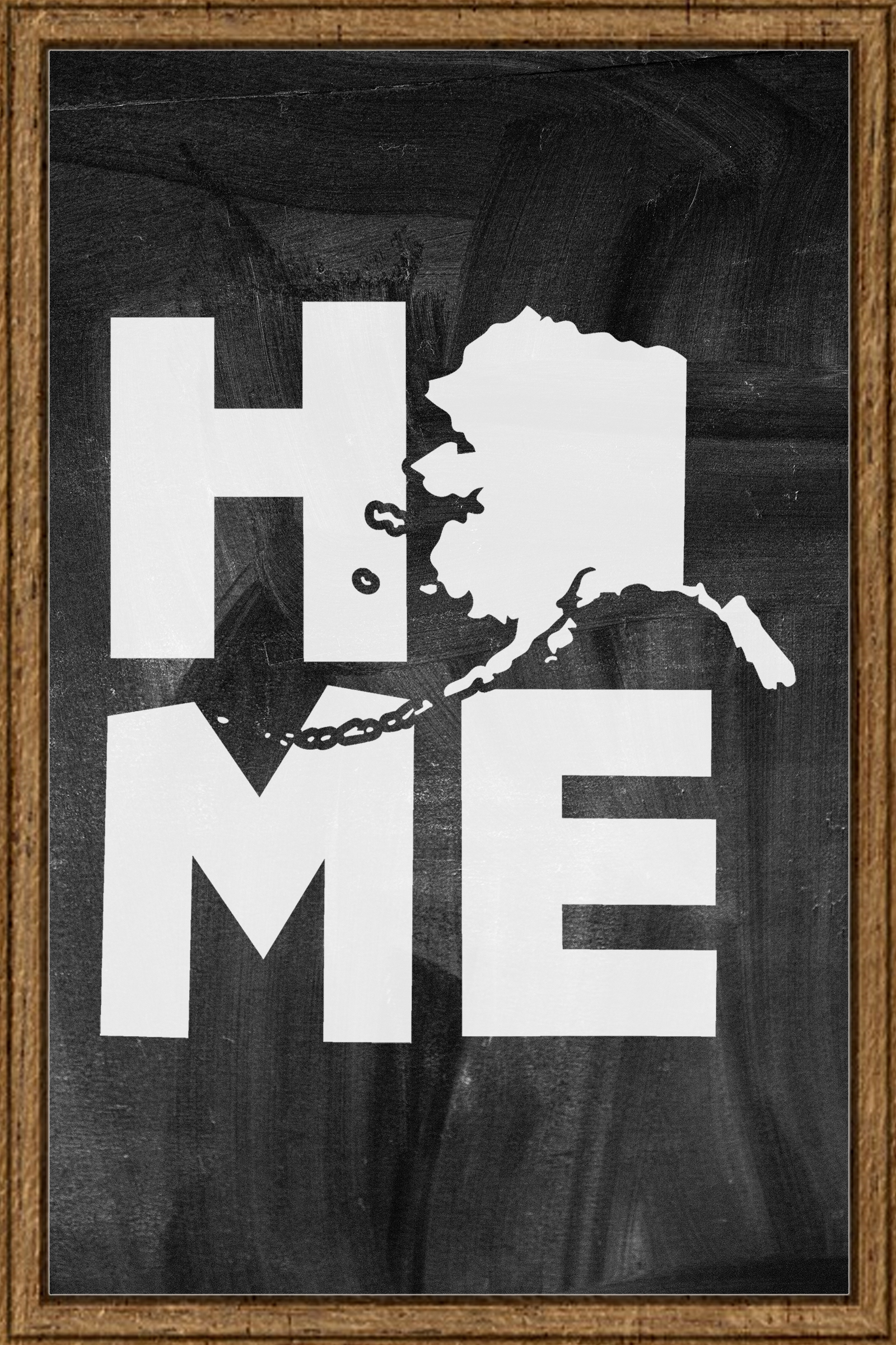 Home Alaska caps hometown united states native Tin Sign Chalk Board ...