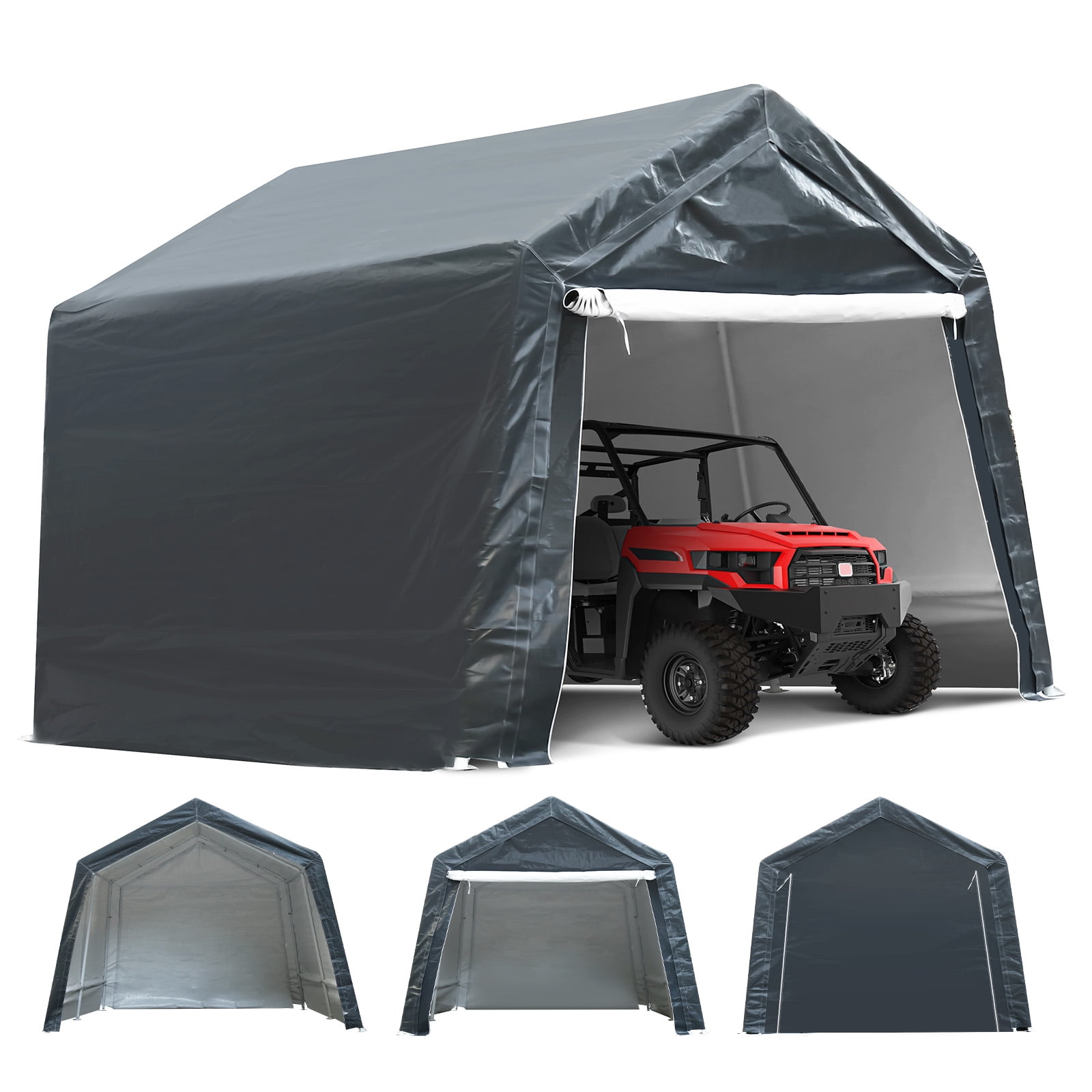Sefzone 7x12x7.4 Ft Outdoor Storage Shelter Shed with Rollup & Zipper ...