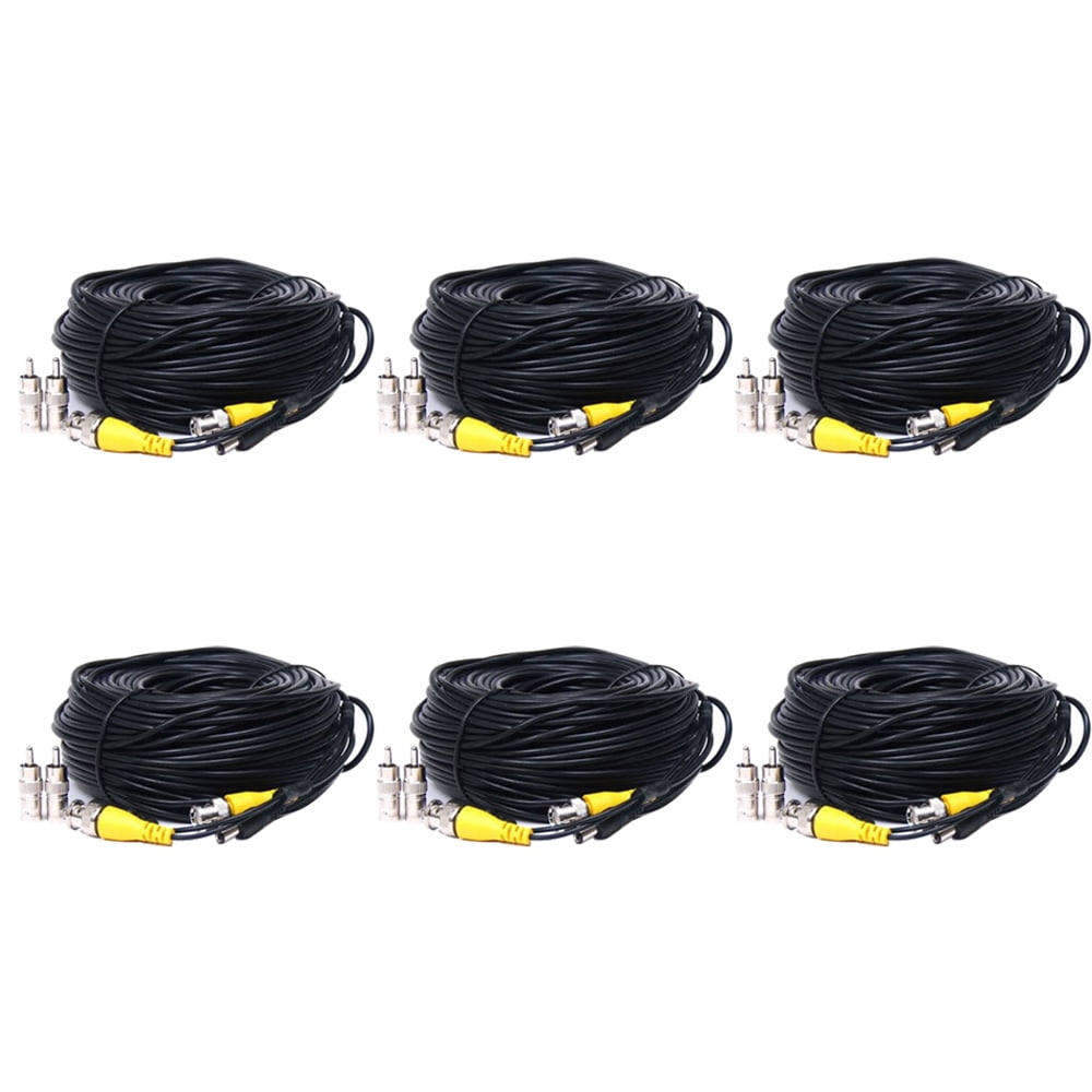 VideoSecu 6x 150ft Security Camera Video Power Cables BNC RCA Wires ...