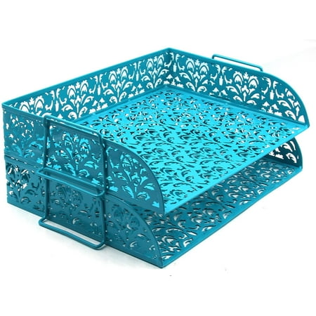 Desk Organizers and Accessories Stackable Paper Tray 2 Tier Stackable ...