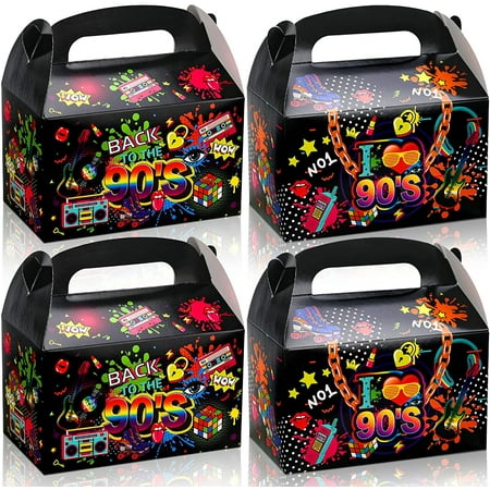 12 Pieces 90s Party Favor Boxes Back to The 90s Party Treat Boxes Neon ...