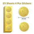 25 Sheet Plastic Self Adhesive Gold Foil Embossed Stickers Medal ...