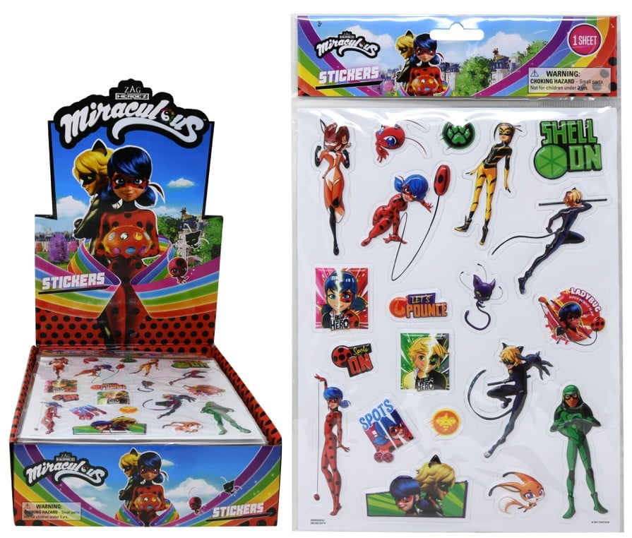 Miraculous Ladybug Raised Sticker Sheet In Display - Walmart.com