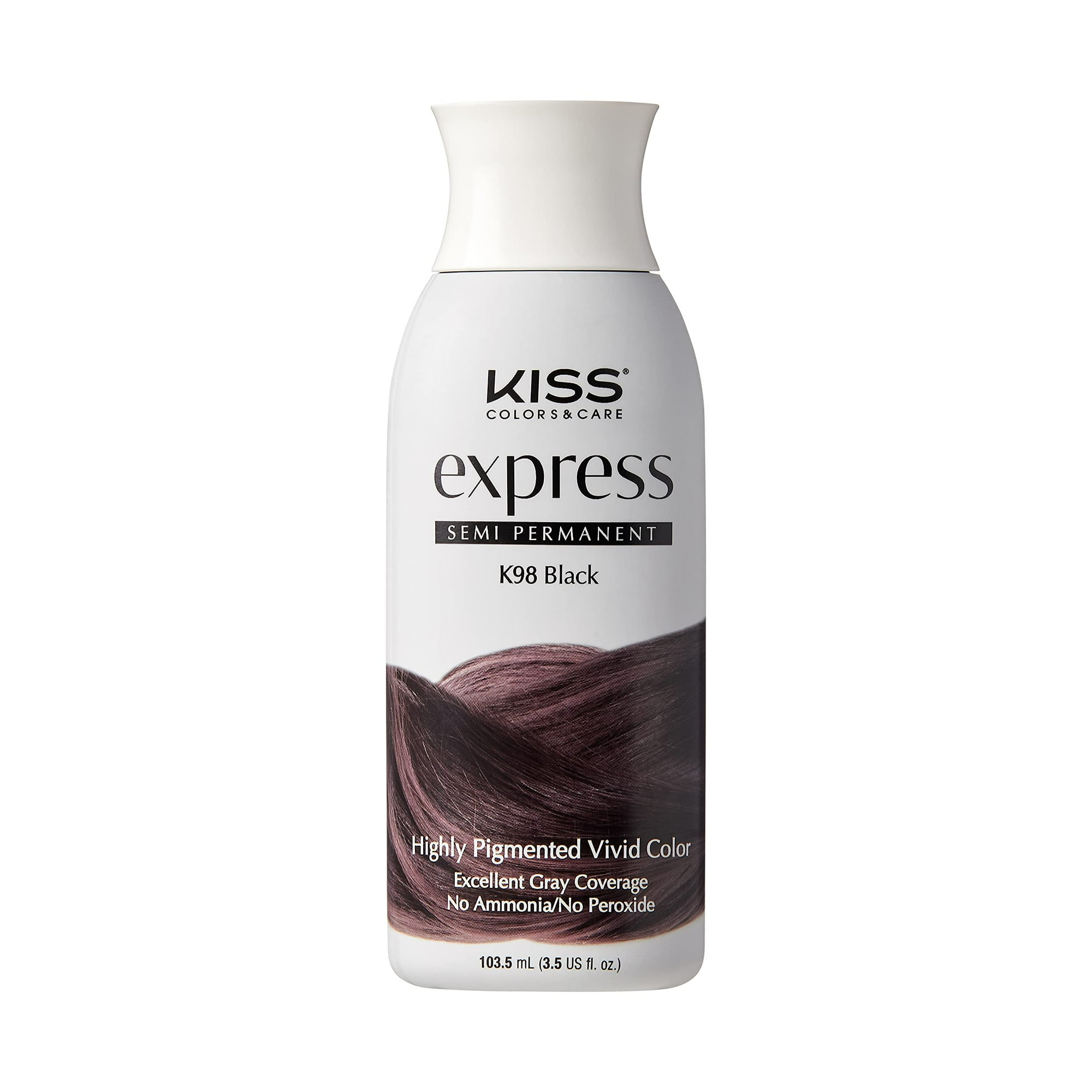 Kiss Express Semi-Permanent Hair Color 100ml (3.5 Us Fl. Oz) (1 Count Black) 3.50 Fl Oz (Pack Of 1)