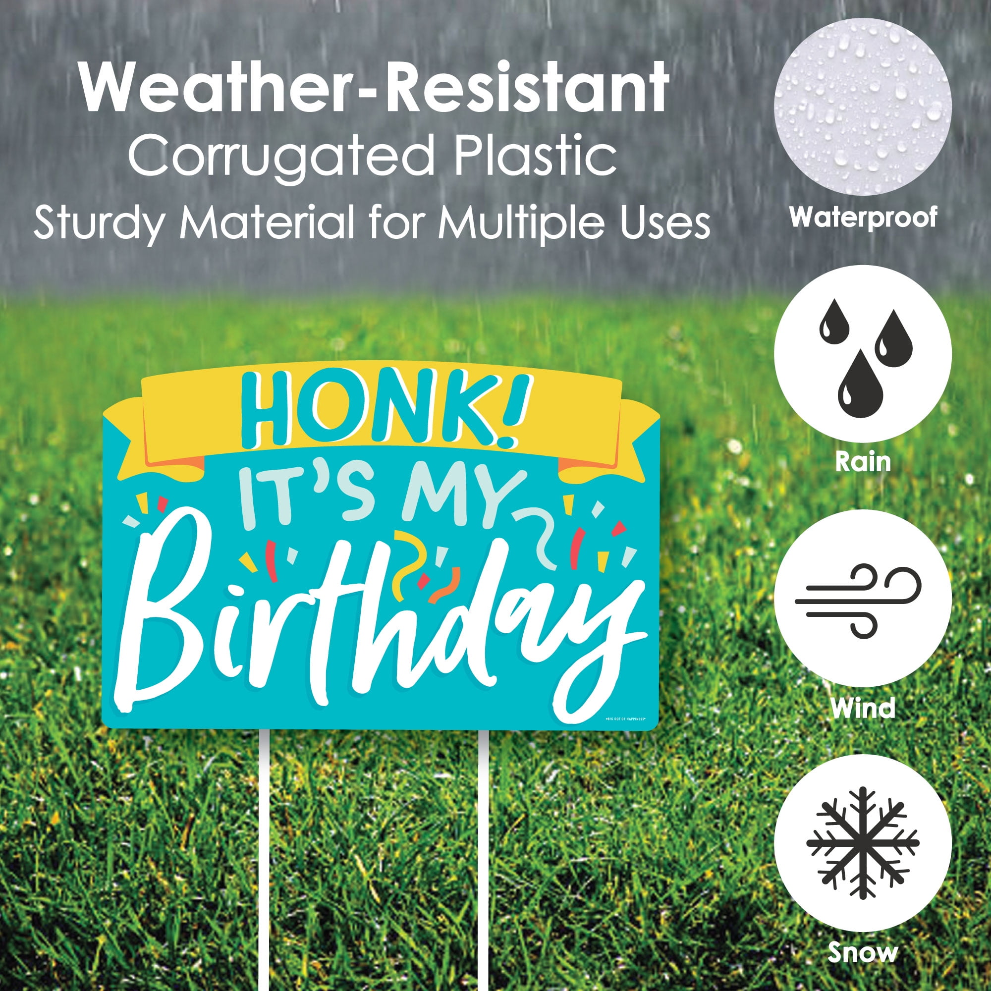 Big Dot of Happiness Honk, It’s My Birthday – Birthday Party Yard Sign ...