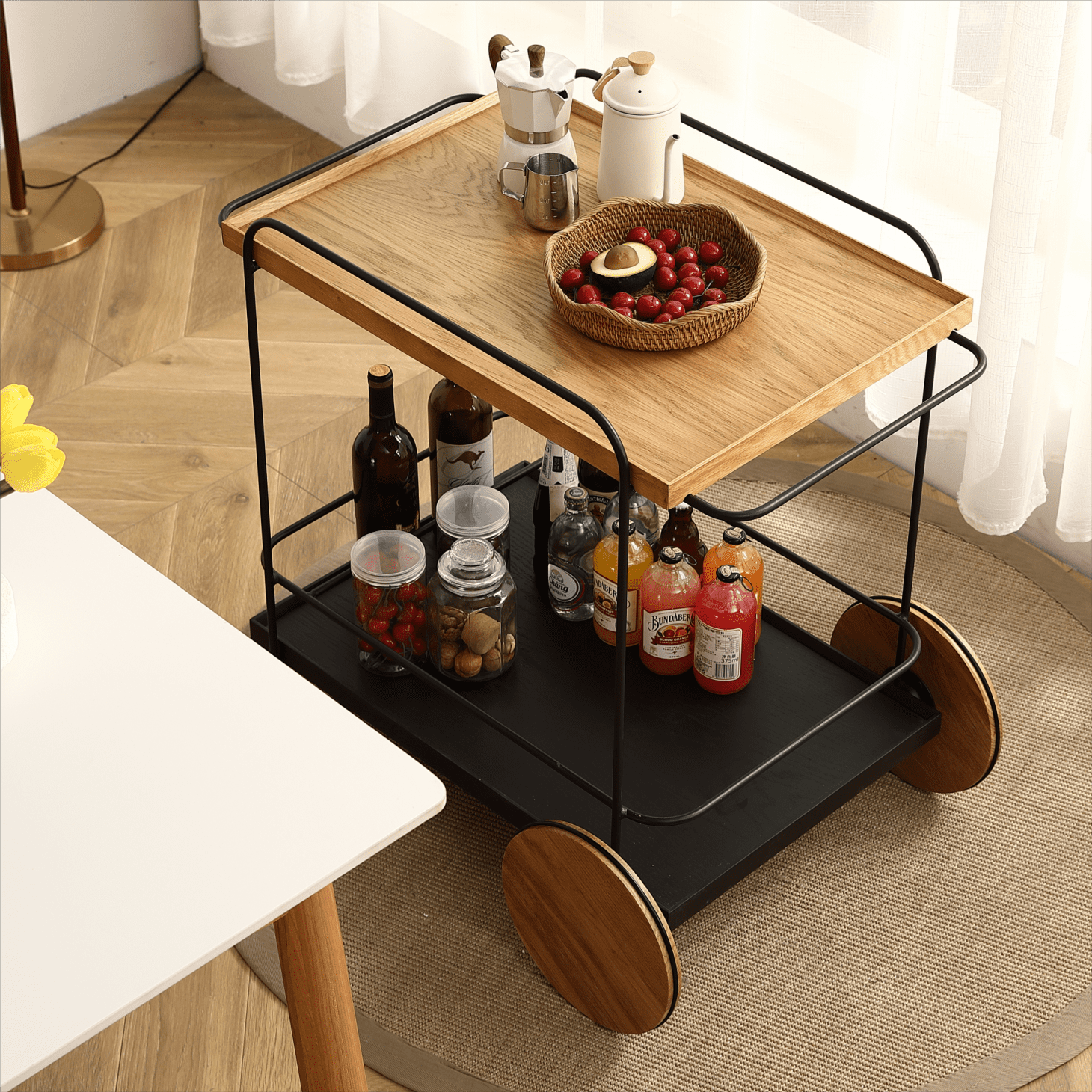 Kitchen Trolley Cart, Hotel Restaurant Cart Small Dining Car with ...