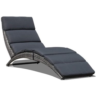 Emmanuel Outdoor Wicker and Wood Chaise Lounge with Pull-Out Tray, Set ...