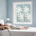 Blue Palm Tree Window Privacy Film, Summer Tropical Beach Country Tree ...