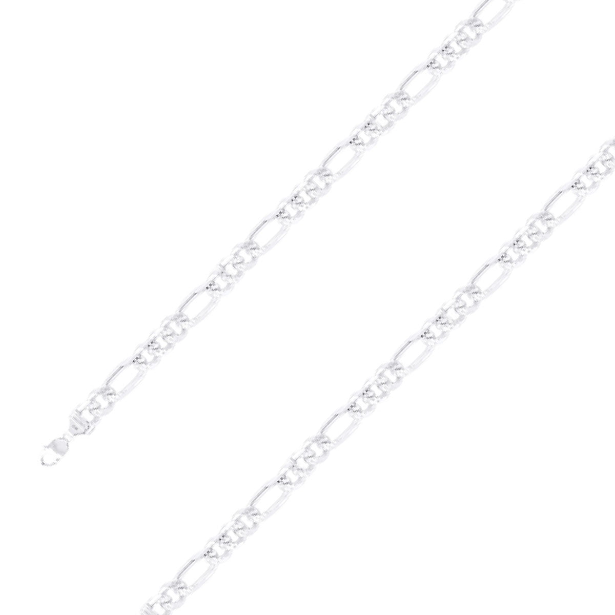 925 Sterling 8mm Silver Diamond Cut Classic Figaro Chain Size- 28 ...