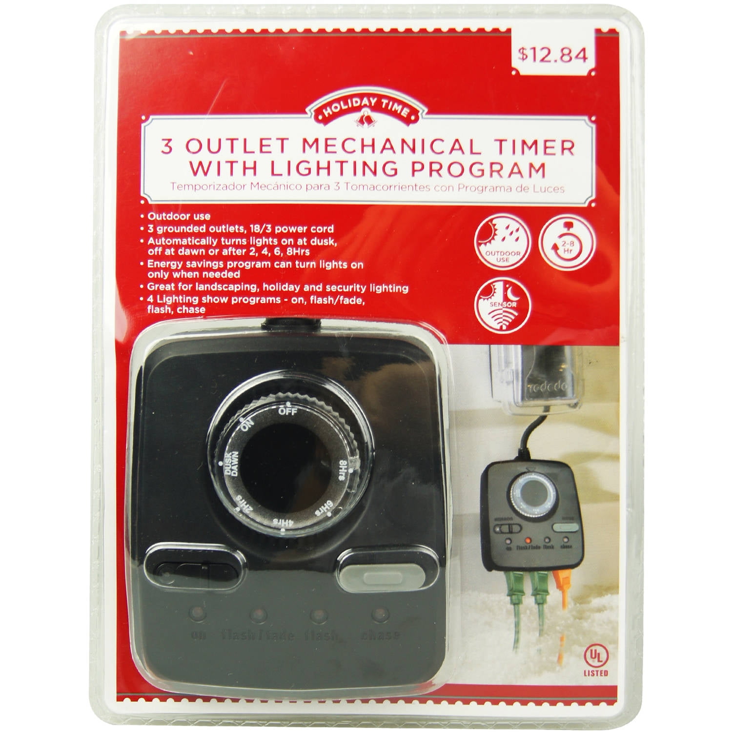Holiday Time Christmas Lights 3 Grounded Outlet Mechanical Timer With holiday-time-christmas-lights-3-grounded-outlet-mechanical-timer-with