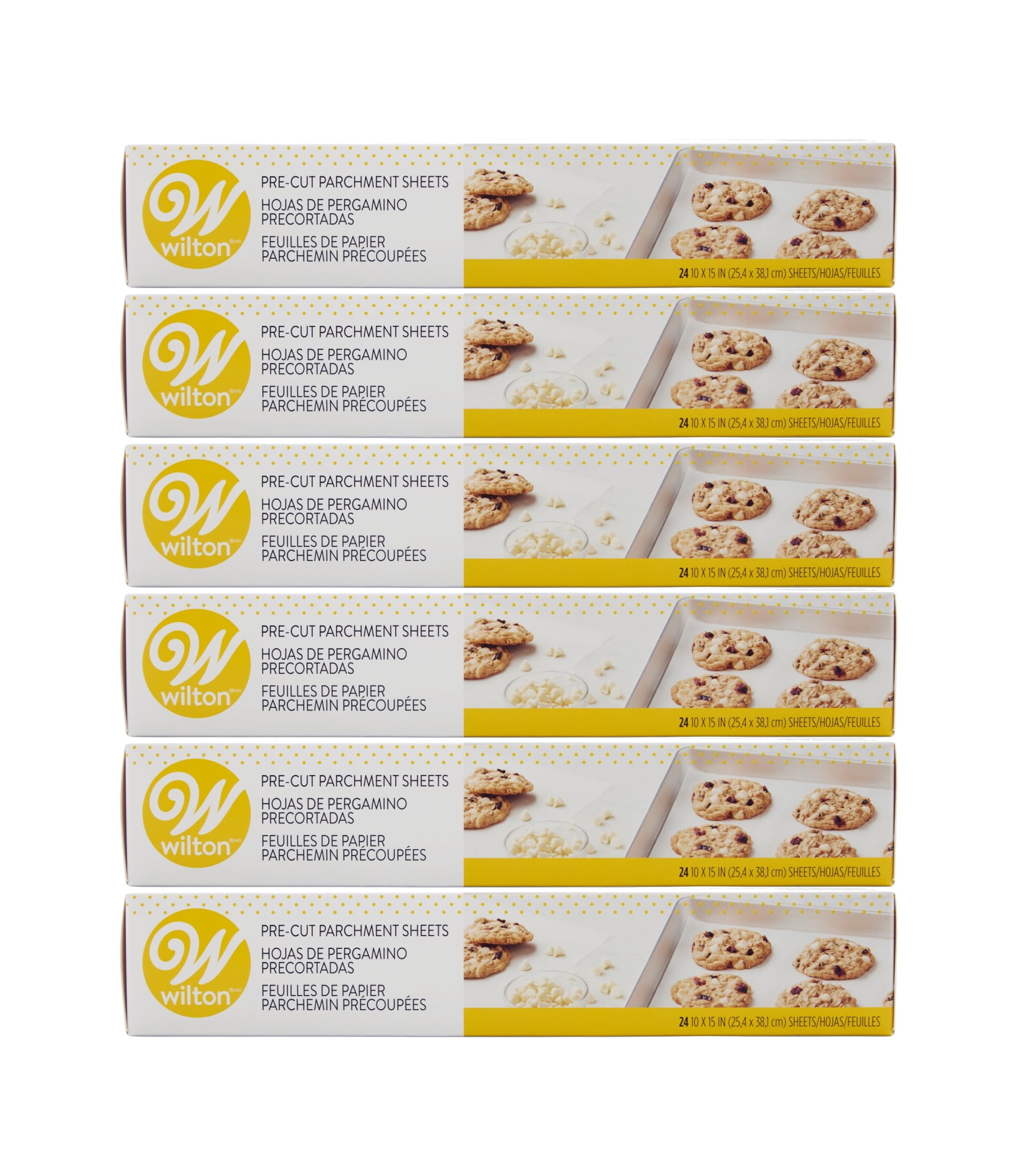 Wilton Pre-Cut Parchment Sheets 10" X 15" , 24-Count (6 Pack) - Walmart.com