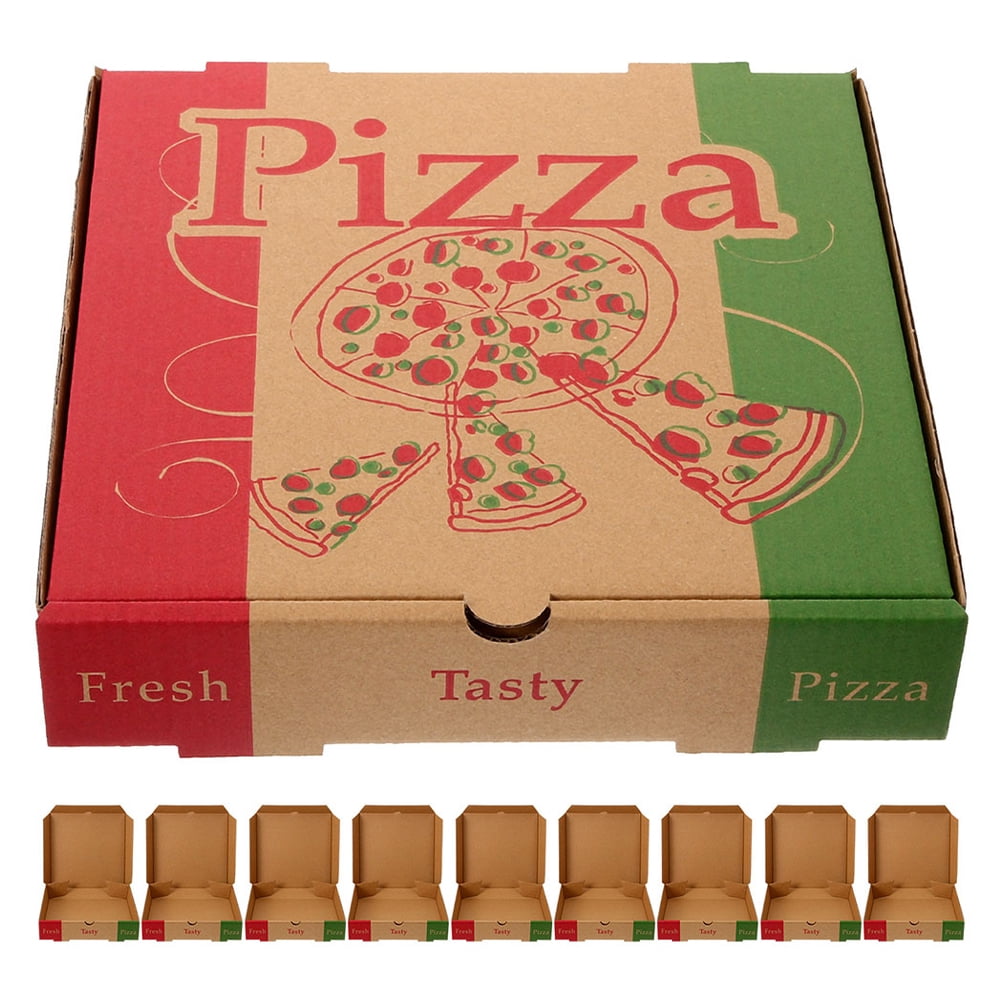 10 cajas de pizza duraderas, cajas de embalaje de papel grueso para una ...
