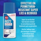 RID Super Max Home Lice Treatment Spray for Super Lice, Bedbugs and ...