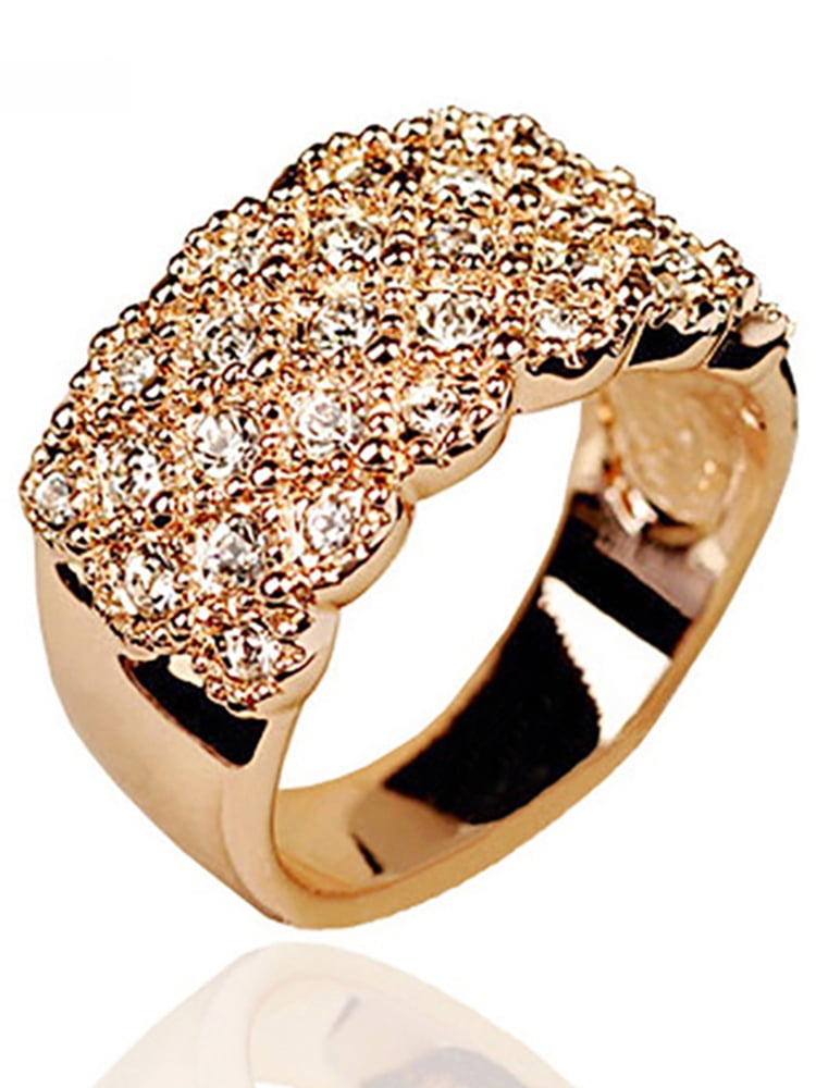 Women Stainless Steel Engagement Gold Ring | Walmart Canada