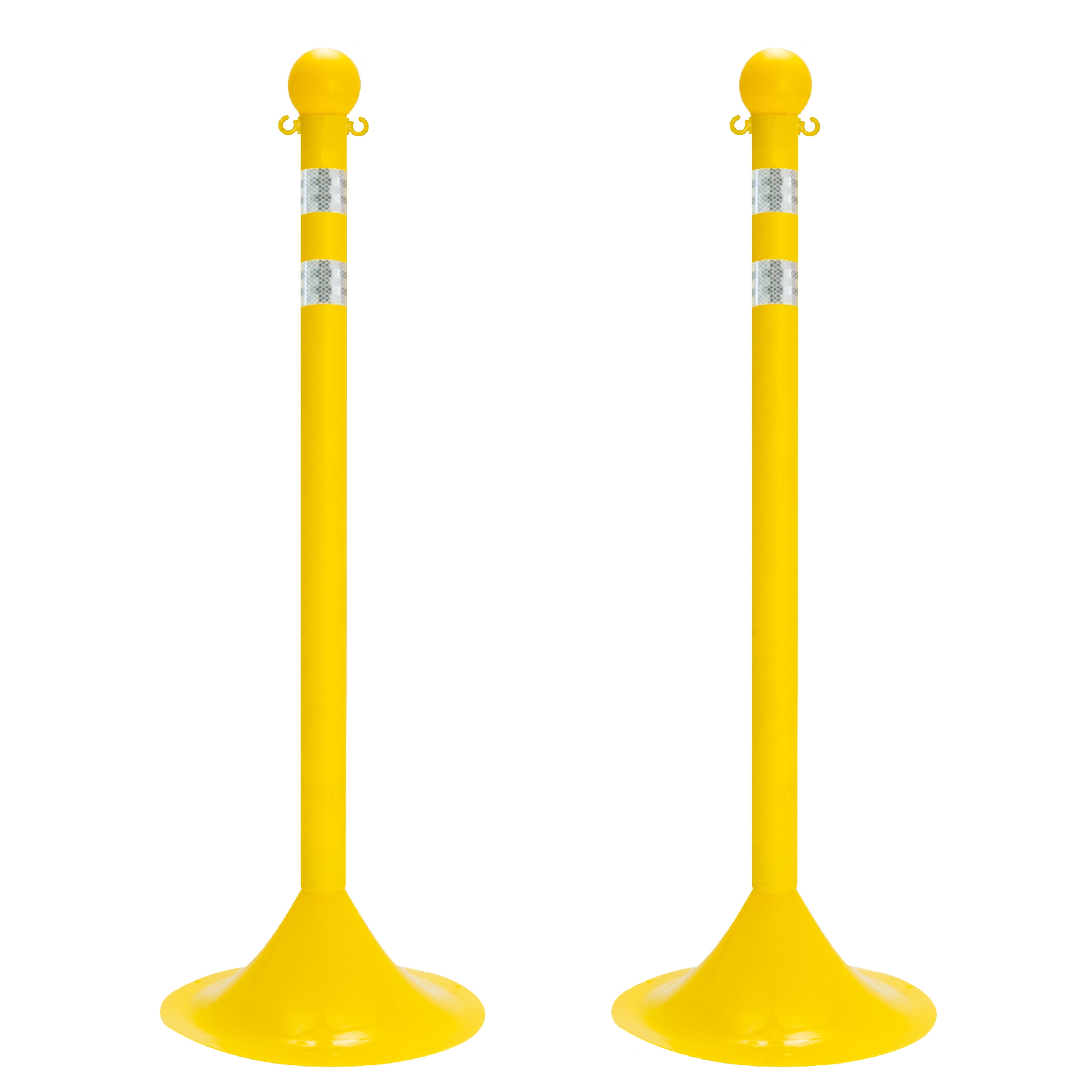 2 Inch Yellow Reflective Light Duty Stanchion (2 Pk) - Walmart.com