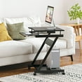 Soges Z-Type Mobile Laptop Desk, Small Workstation with Keyboard Tray ...