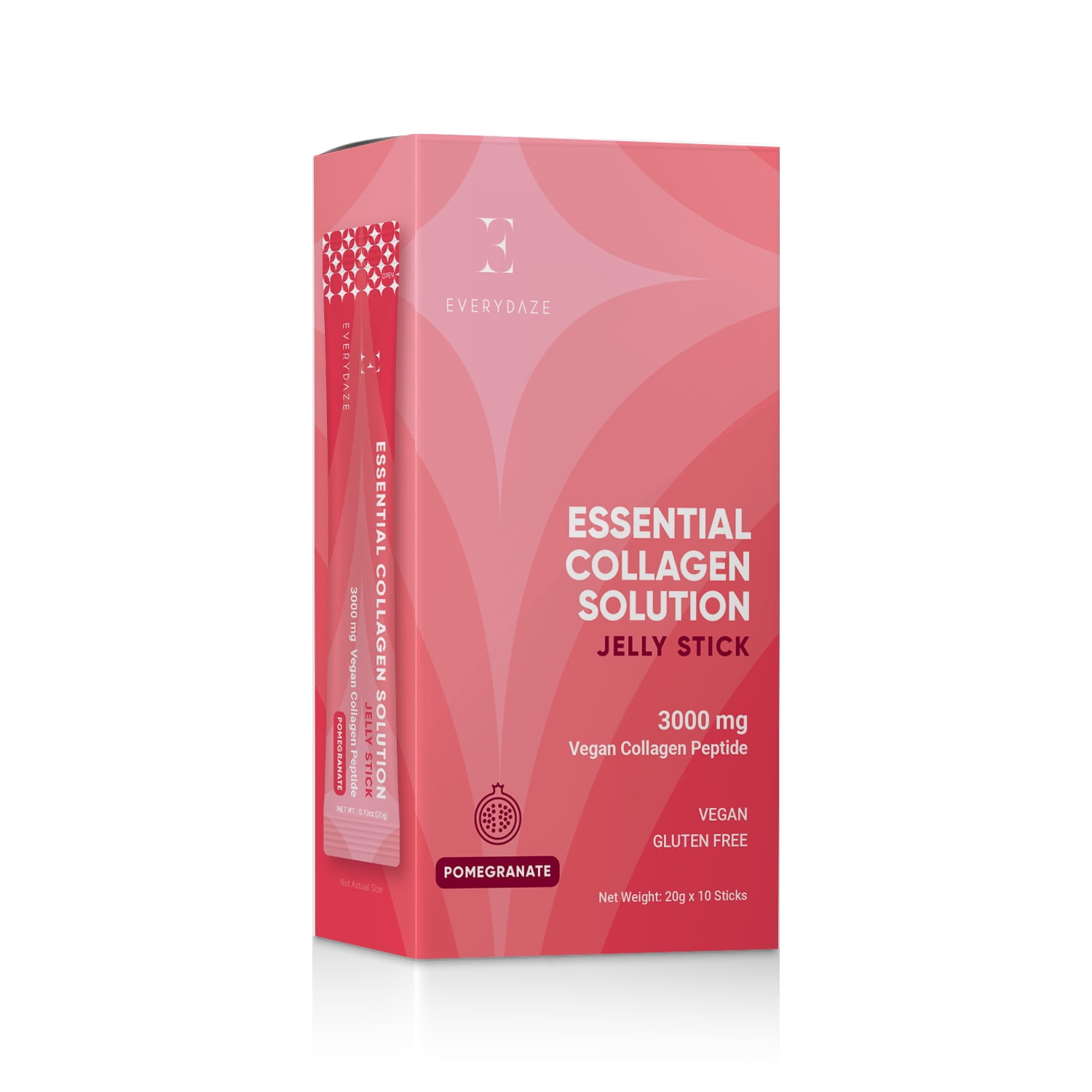 Everydaze Collagen Solution Jelly Stick, Pomegranate, Box of 10 Packs ...