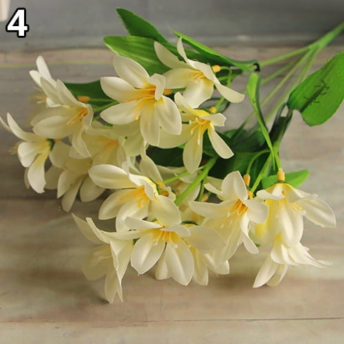 HEVIRGO Lovely Artificial Mini Lily Flower Bouquet Home Wedding Decor ...