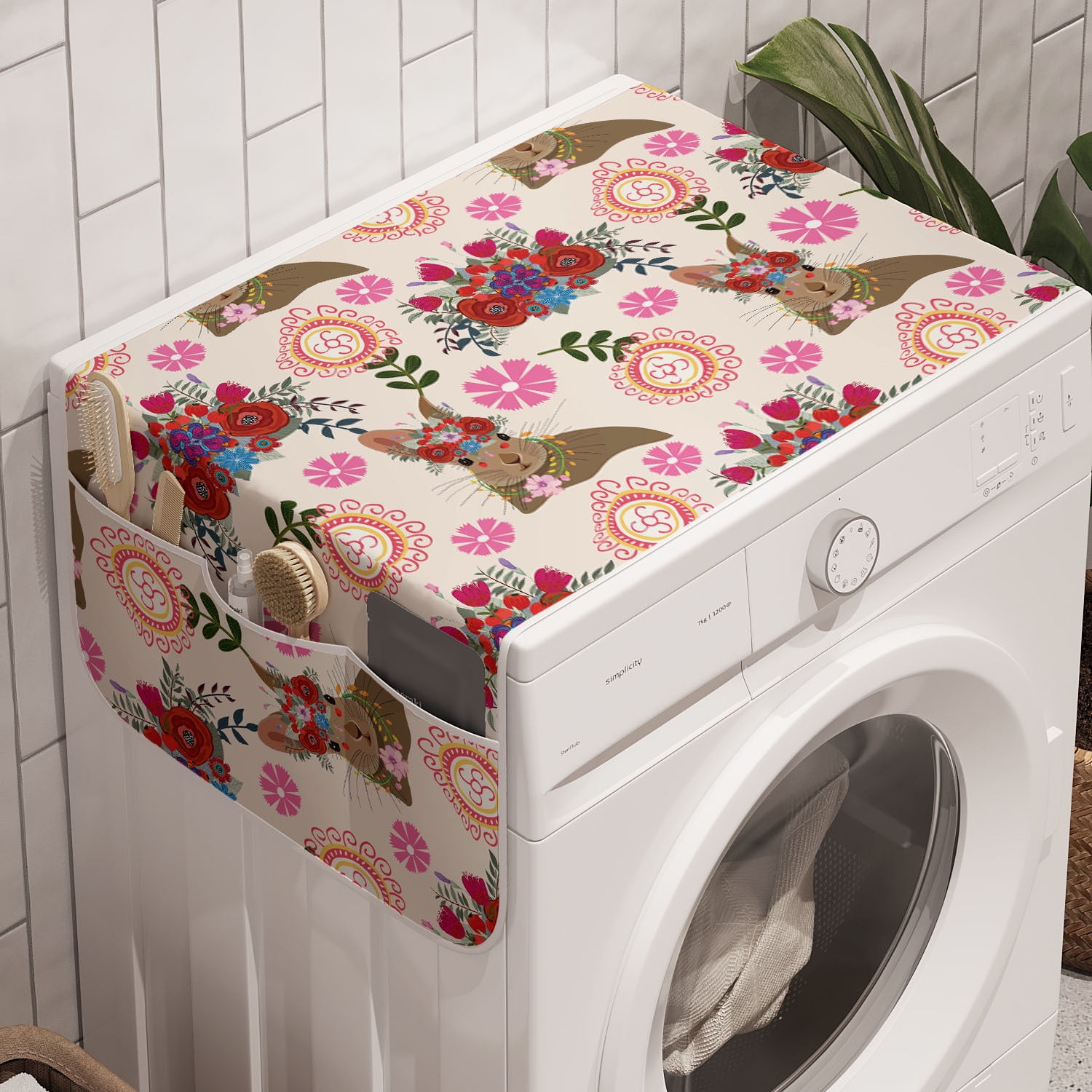 Floral Washing Machine Organizer, Composition of Spring Flower Bouquets ...