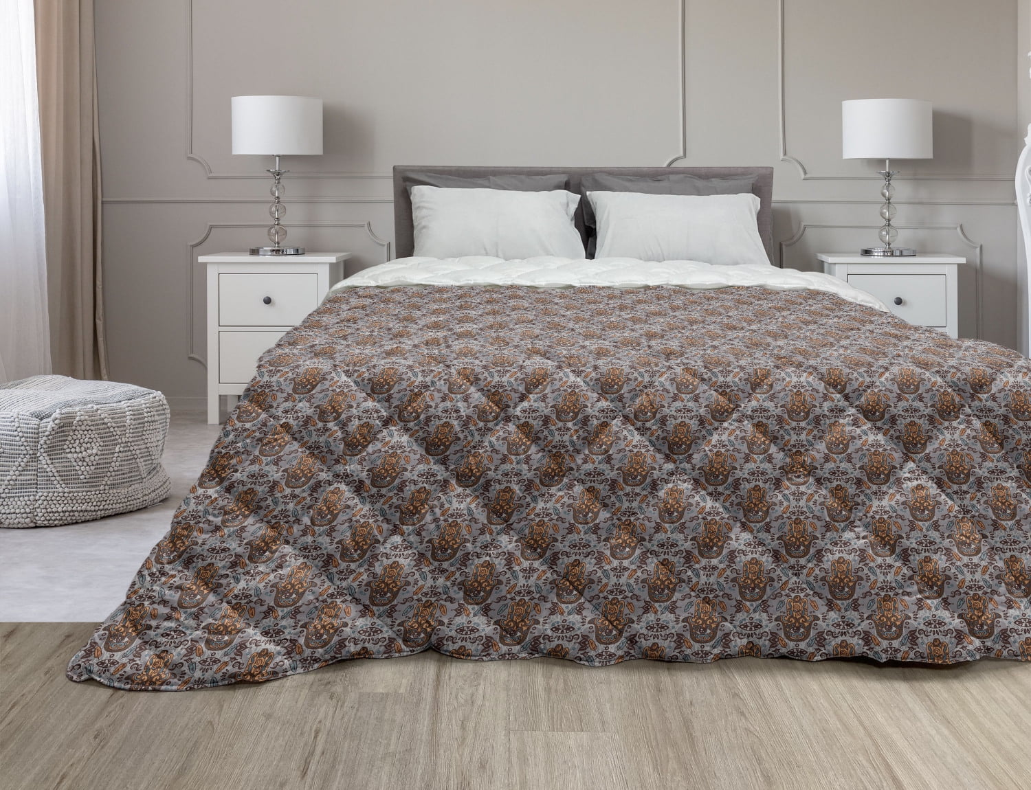 Evil Eye Down Alternative Comforter, Symmetrical Pattern All Seeing Eye ...