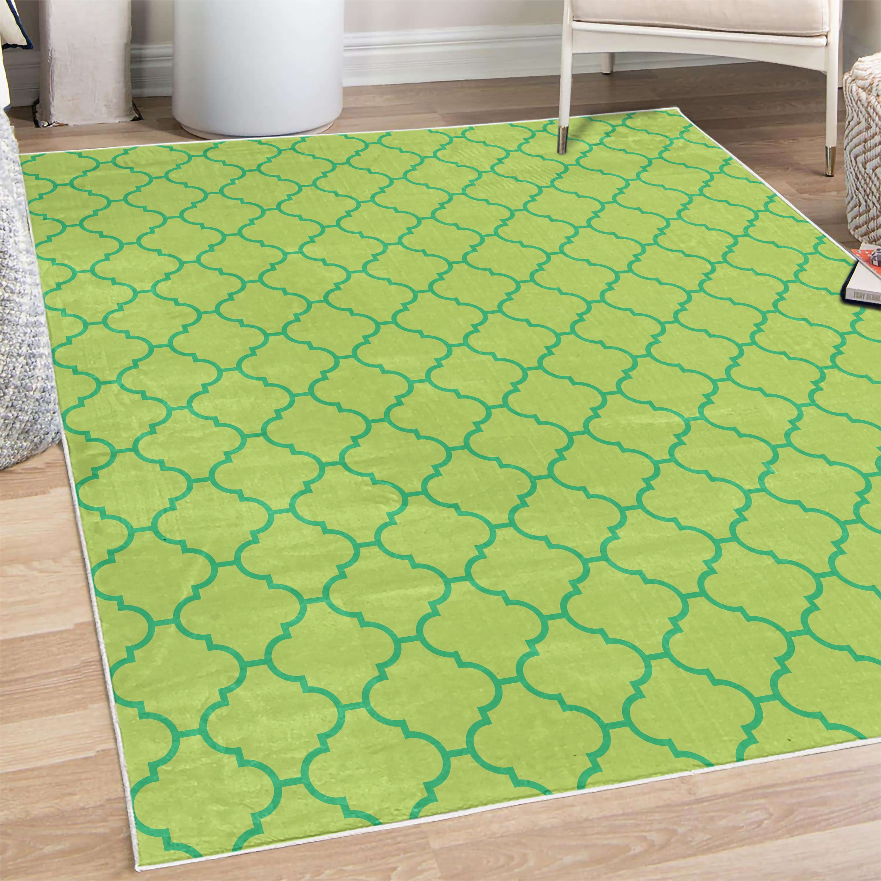 Geometric Decorative Rug, Simple Monochrome Patterns Linked Forms on ...