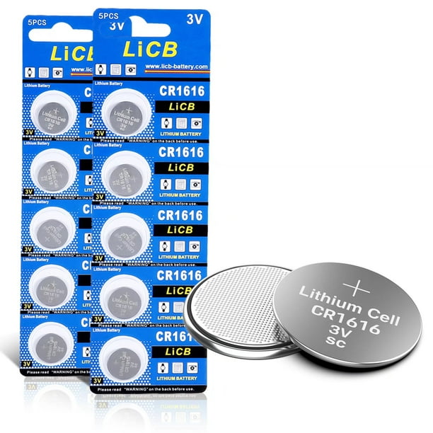 LiCB CR1616 3V Lithium Battery CR 1616 Button Coin Cell (10 Pack) - Walmart.com